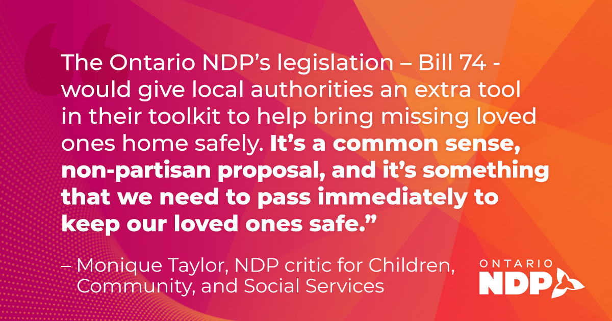 MPP Taylor calls for the immediate creation of a vulnerable missing ...